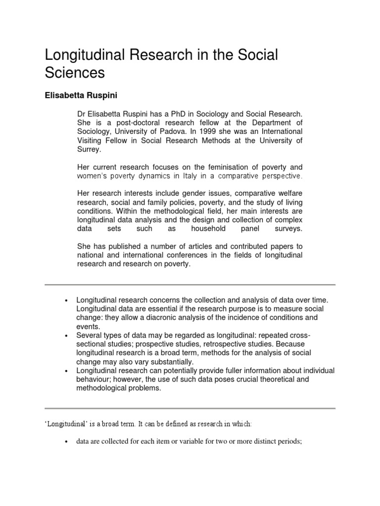 Understanding Longitudinal Research Methods | PDF | Cohort Study ...