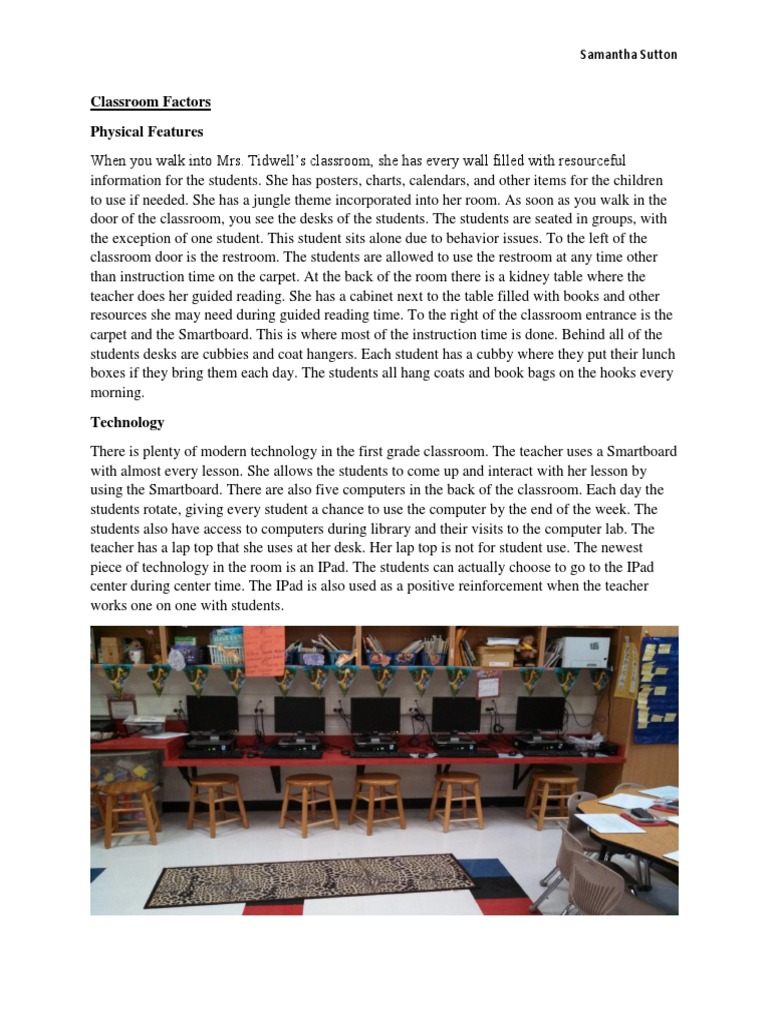 Contextual Factors Samantha Sutton | PDF | Classroom | Special Education