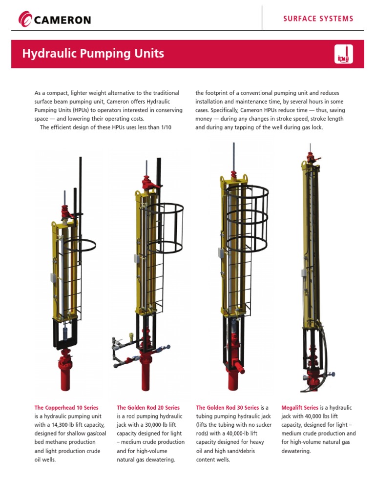 Cameron Hydraulic Pumping Units Overview | PDF | Pump | Petroleum