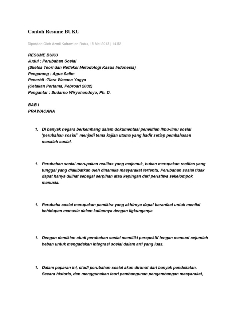 Contoh Resume BUKU | PDF