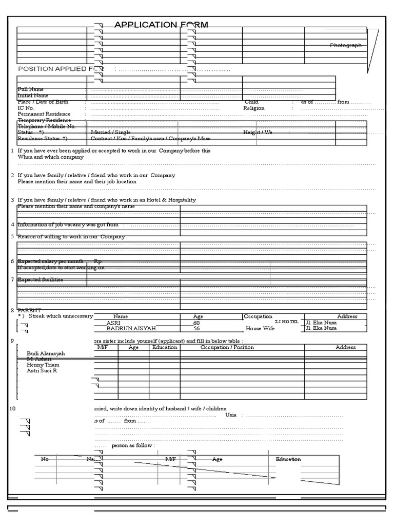 Application Form English | PDF | Wellness | Medical