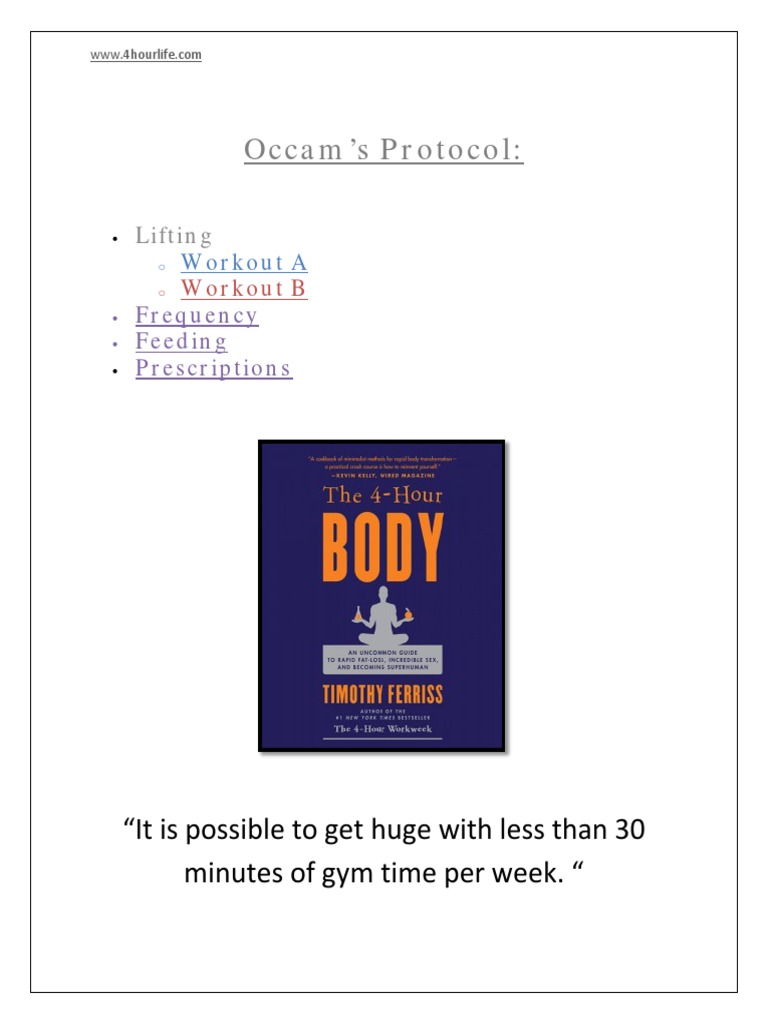 Occam's Protocol Workout Overview | PDF | Kettlebell | Physical Exercise