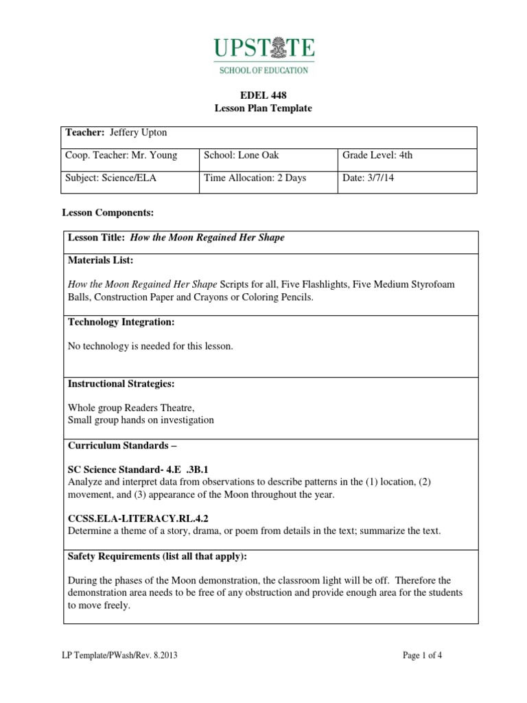 How The Moon Regained Her Shape Lesson | PDF | Cognition | Learning