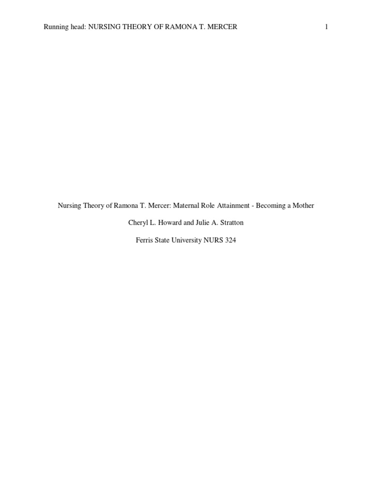 Reva Rubin Dan Ramona Mercer | PDF | Mother | Nursing