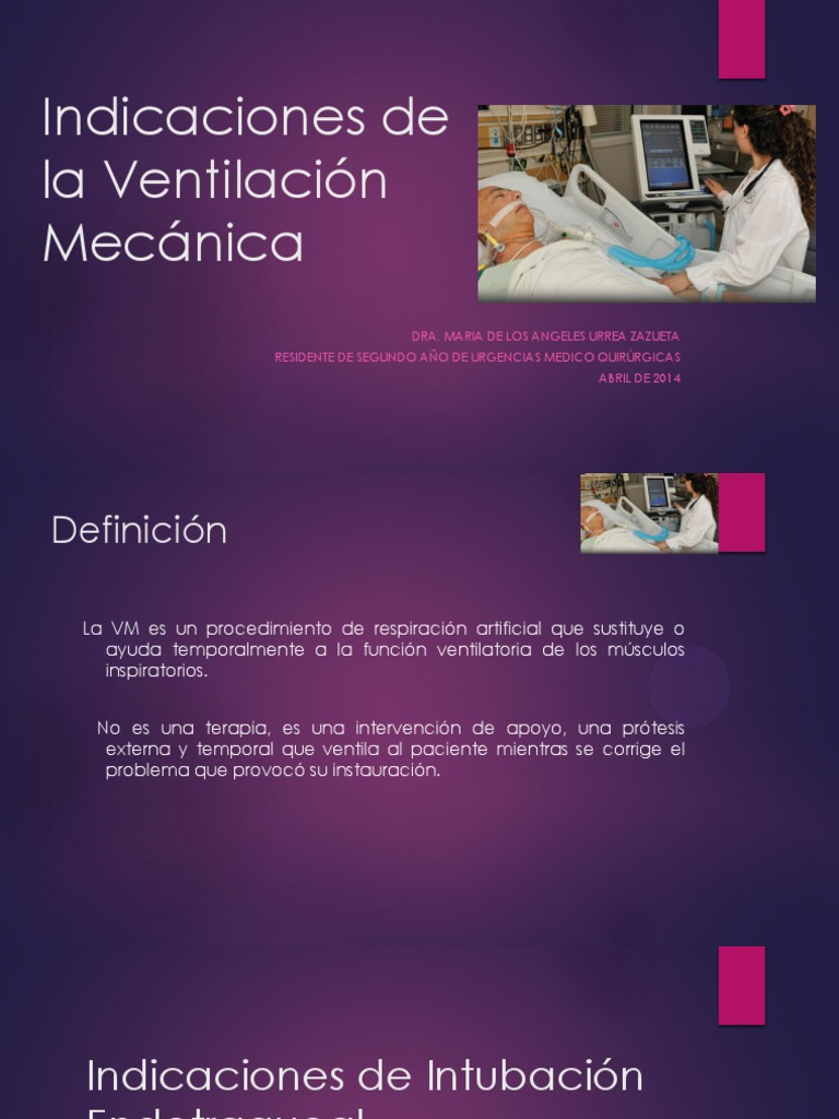 Indicaciones de Ventilación Mecánica | PDF | Sistema respiratorio | Fisiología