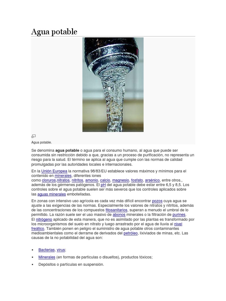 Agua Potable | PDF