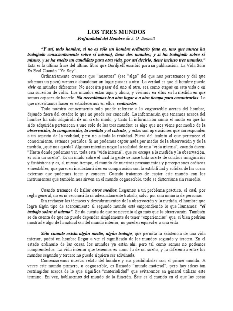 Los Tres Mundos del Hombre | PDF | Conocimiento | Ciencia cognitiva