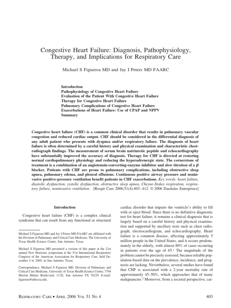 CHF | PDF | Heart Failure | Heart