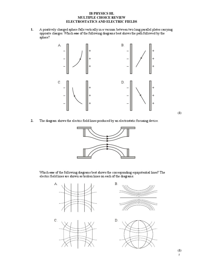 IB Physics Electrostatics Review | PDF | Electric Field | Electric Charge