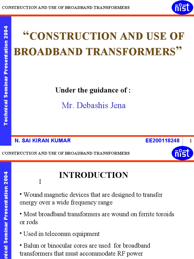 Broadband Transformers: Construction & Use | PDF | Transformer ...