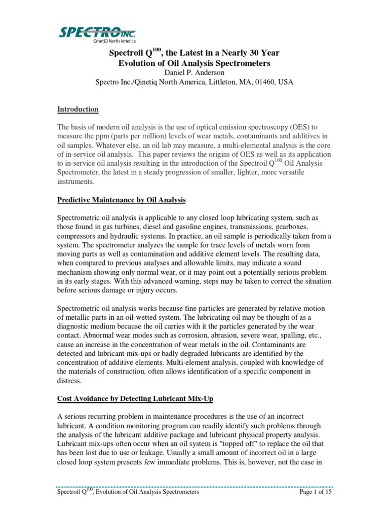 White Paper-Spectroil Q100 | PDF | Emission Spectrum | Atoms