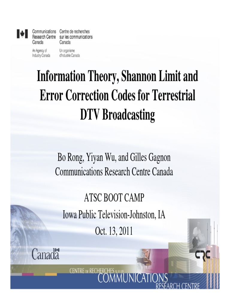 Information Theory, Shannon Limit and Error Correction Codes For ...