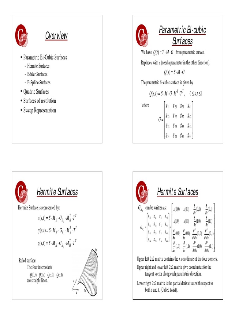 Parametric Bi-Cubic Surface Overview | PDF | Topology | Spacetime