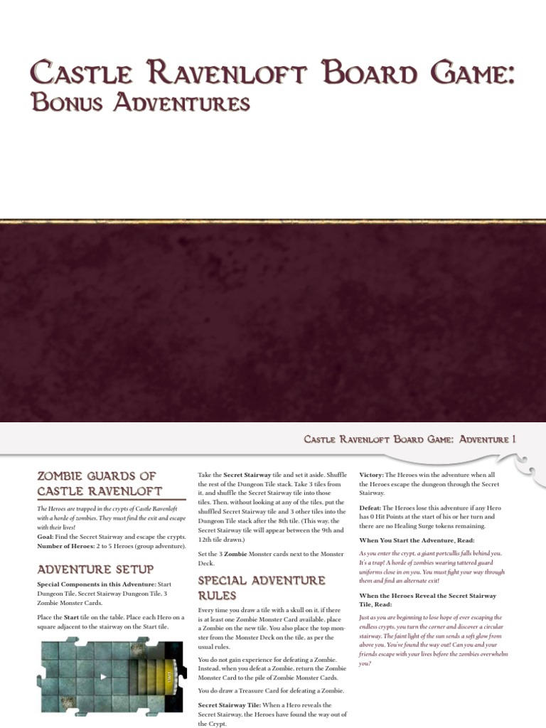 Escape from Castle Ravenloft Adventures | PDF | Leisure | Sports