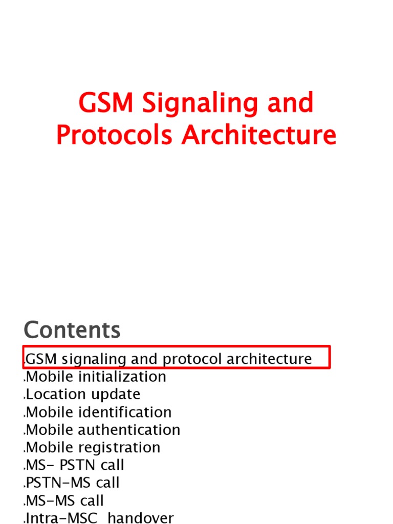 GSM Signaling and Protocols Architecture | PDF | Telecommunications ...