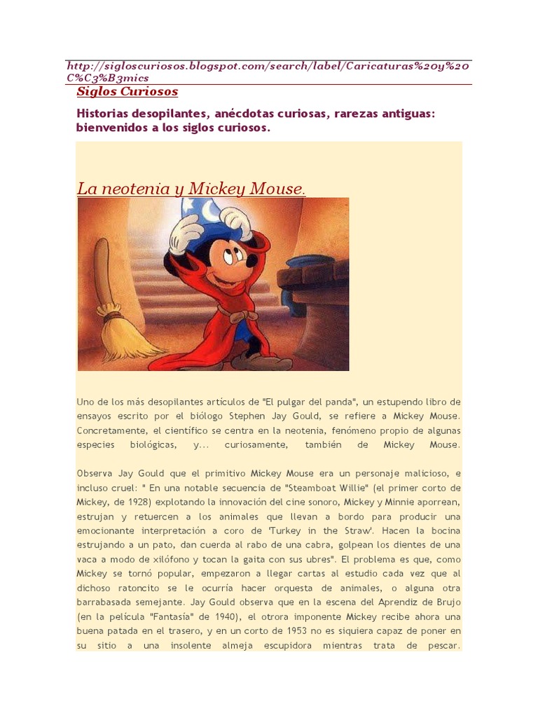 Neotenia en Mickey Mouse y su evolución | PDF | Ocio