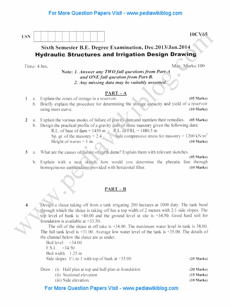 Hydraulic Structures & Irrigation Design Drawing Jan 2014 | PDF | Levee ...