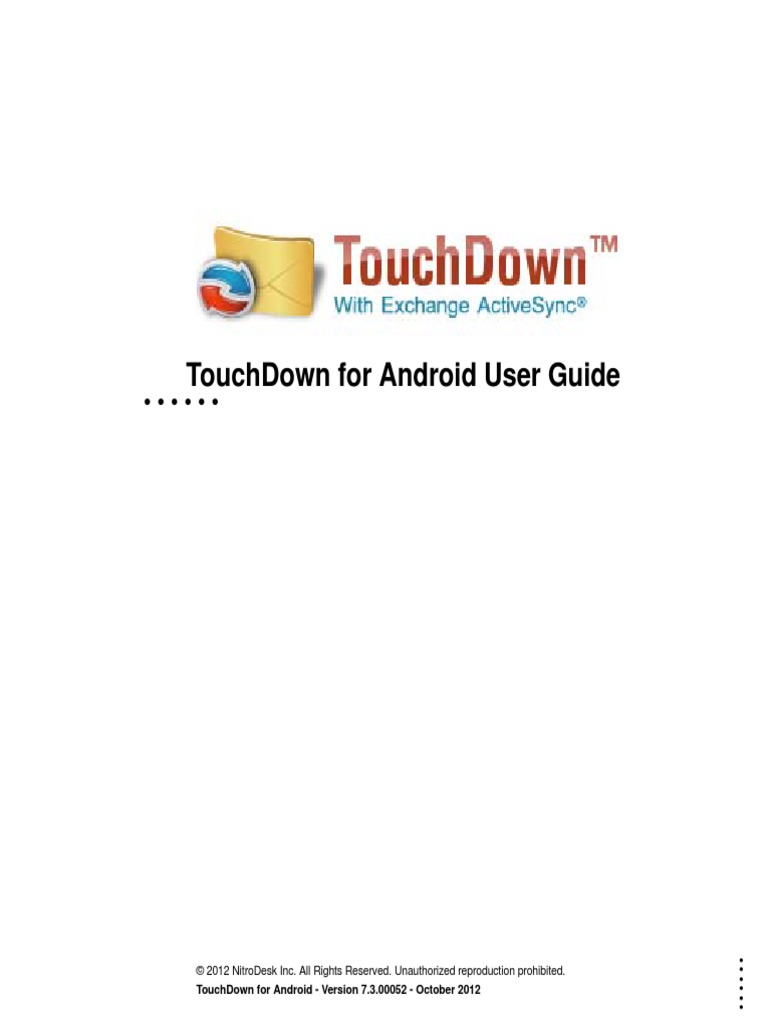 TouchDown UserGuide | PDF | Email | Short Message Service