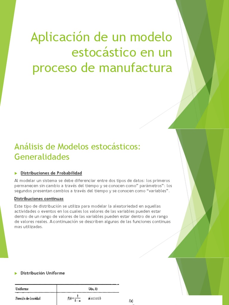 Modelo estocástico aplicado a proceso manufactura | PDF | Estocástico ...