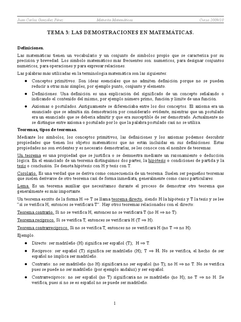 03 Demostraciones | PDF | Prueba matemática | Teorema