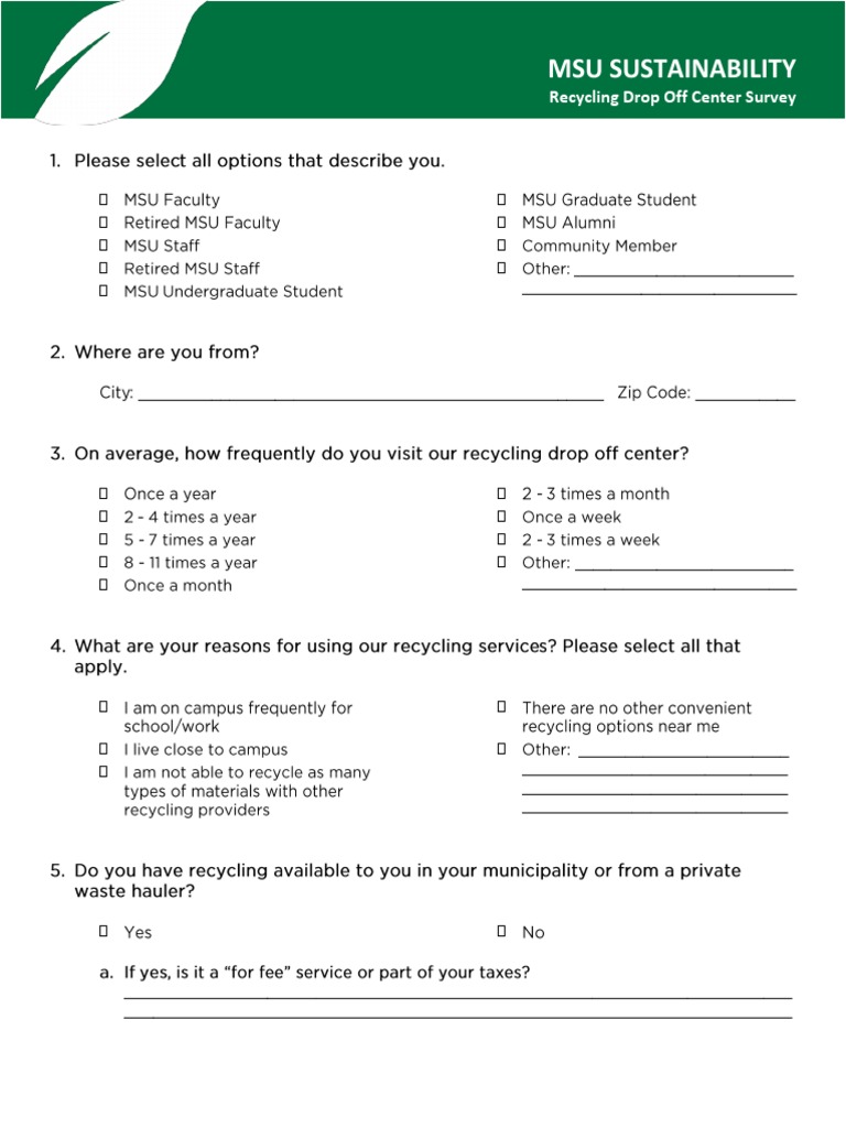 Drop Off Center Survey PHP | PDF