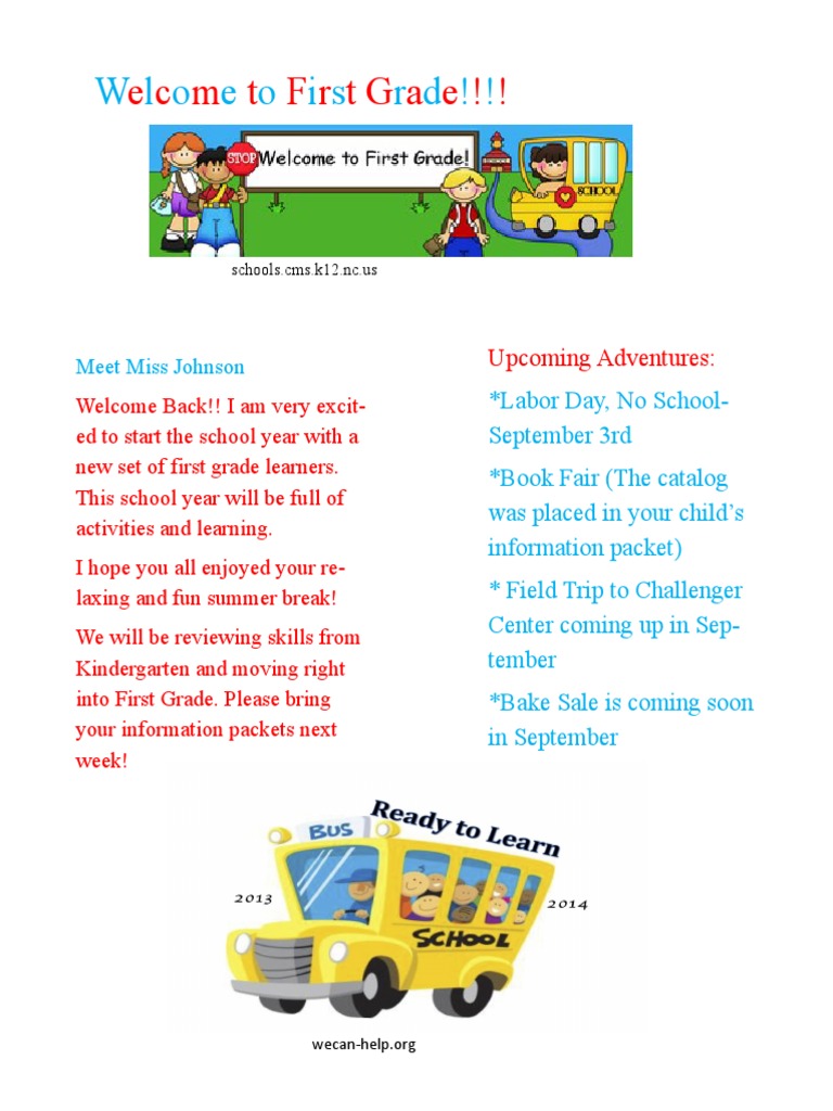 First Grade Welcome and Supplies Guide | PDF