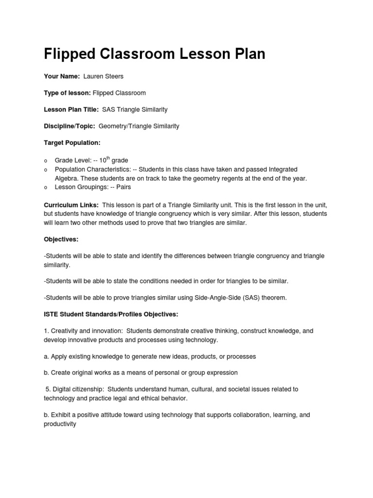 628 Flipped Classroom Lesson Plan | PDF | Triangle | Lesson Plan 628 Flipped Classroom Lesson Plan | PDF | Triangle | Lesson Plan