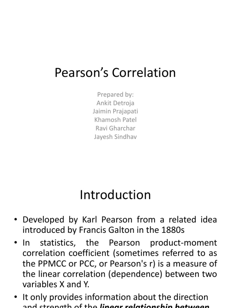 Pearson's Correlation | PDF | Correlation And Dependence | Descriptive Statistics