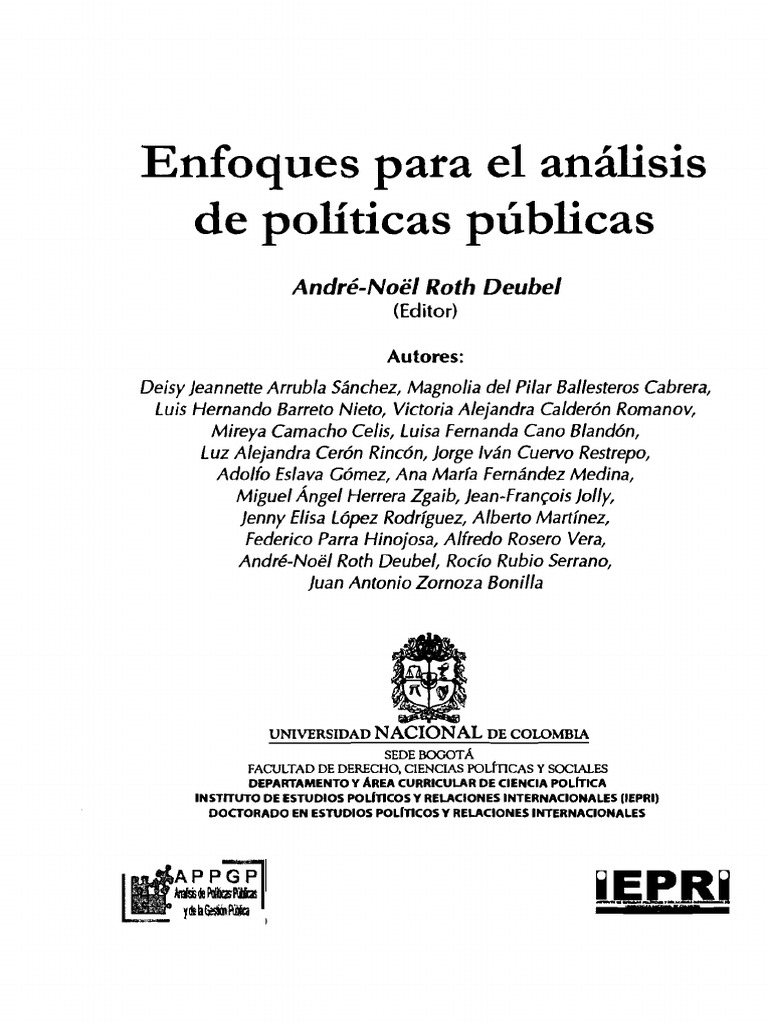 Roth Deubel Andre-Noël - Las Politicas Publicas y Sus Principales ...