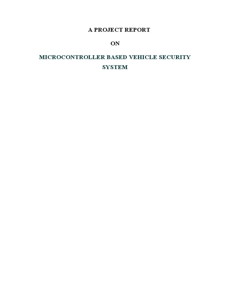 Microcontroller Based Vehicle Security System | PDF | Transformer | Relay