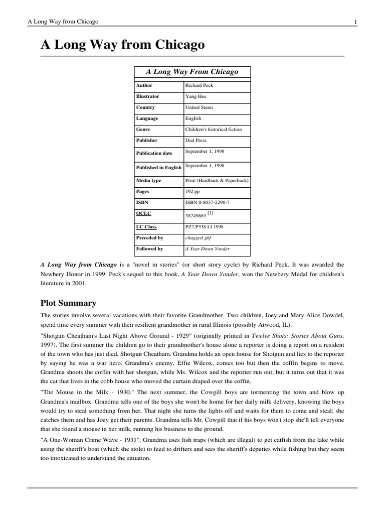 A Long Way From Chicago (Wiki) | PDF | Children's Fiction Books ...