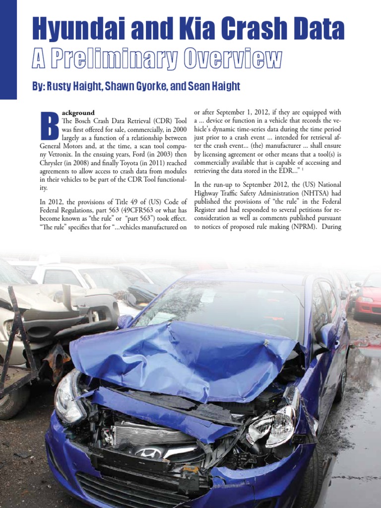 Hyundai Kia Crash Data EDR PDF | PDF | Vehicles | Manufacturing And ...