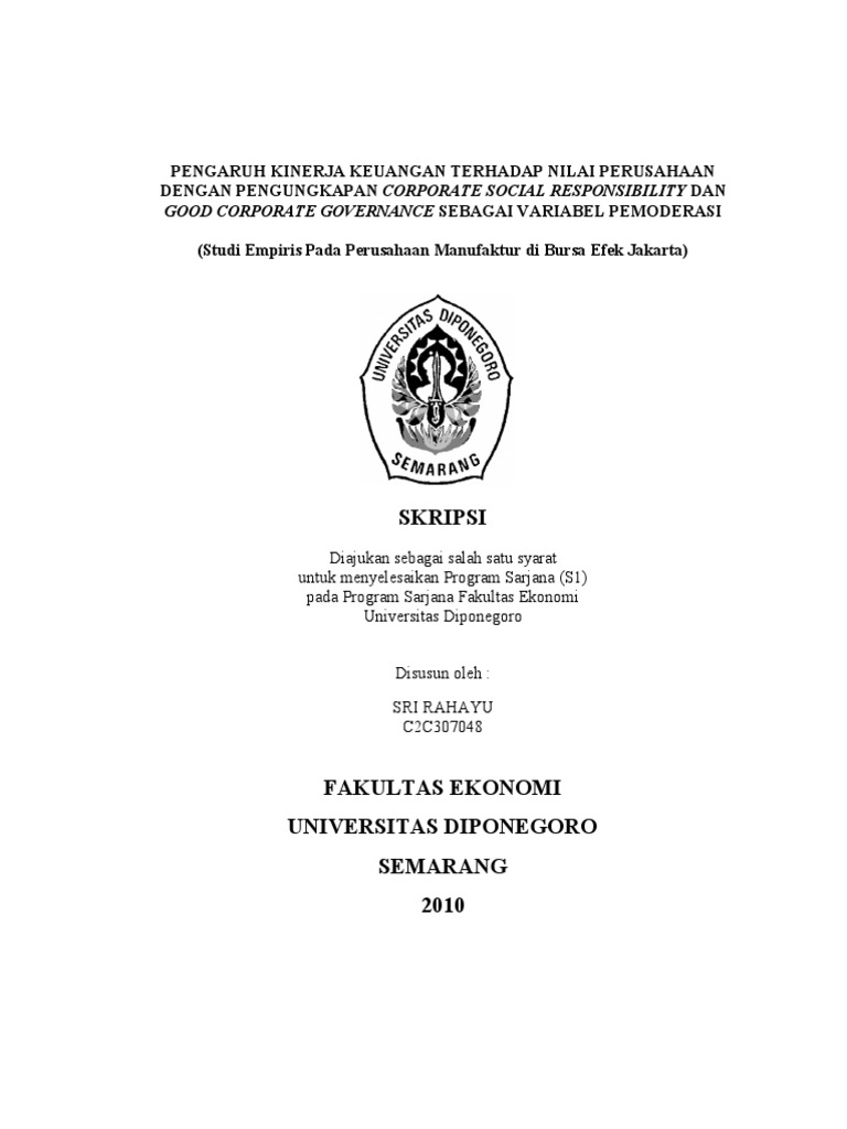 Sri Rahayu Skripsi GCG Dan CSR | PDF | Karier & Perkembangan