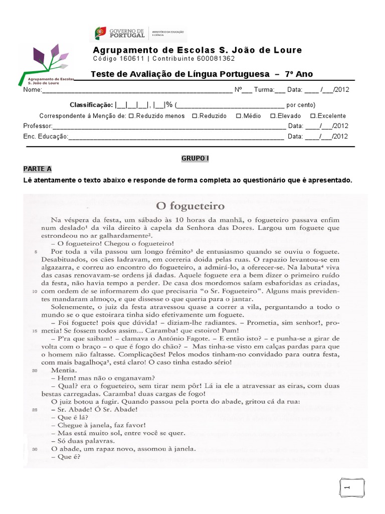 Atividades de Texto Dramático 7º Ano | PDF | Predicado (gramática ...