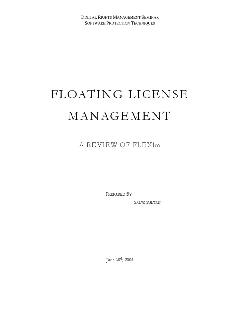 Floating License Management - A Review of FlexLM | PDF | Port (Computer Networking) | Programmer