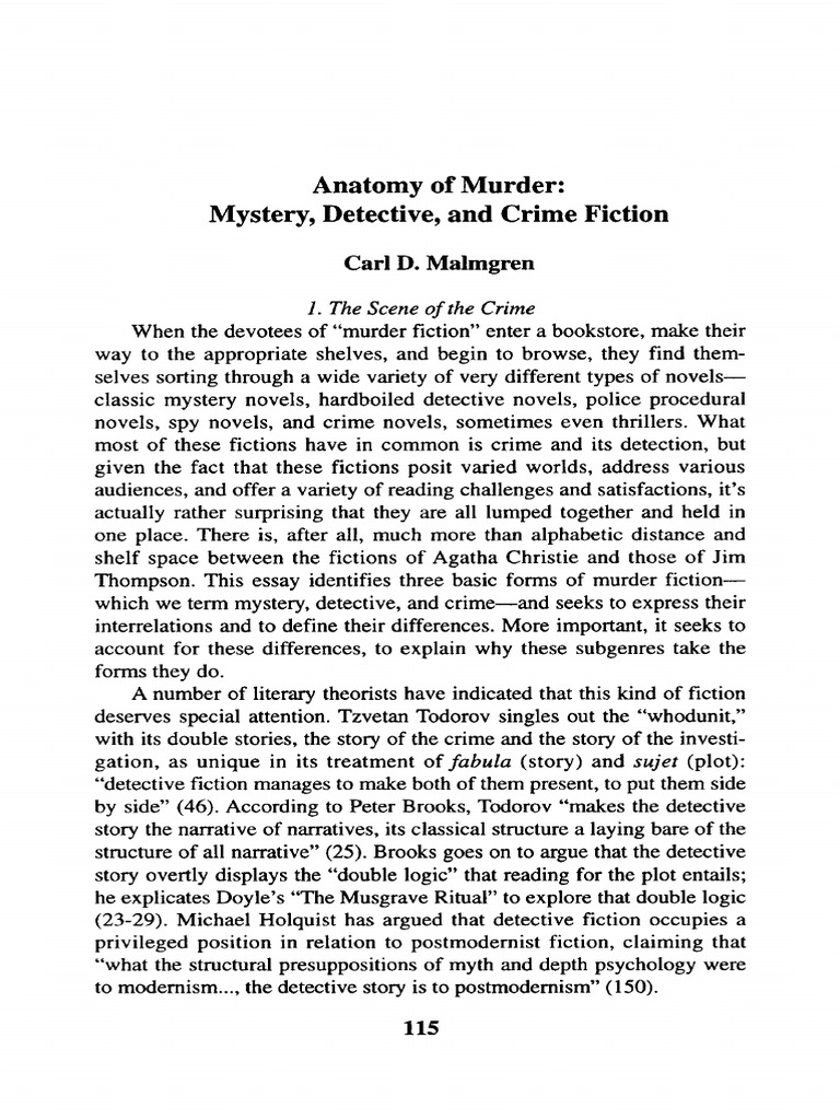 Anatomy of Murder: Mystery, Detective, and Crime Fiction | PDF ...