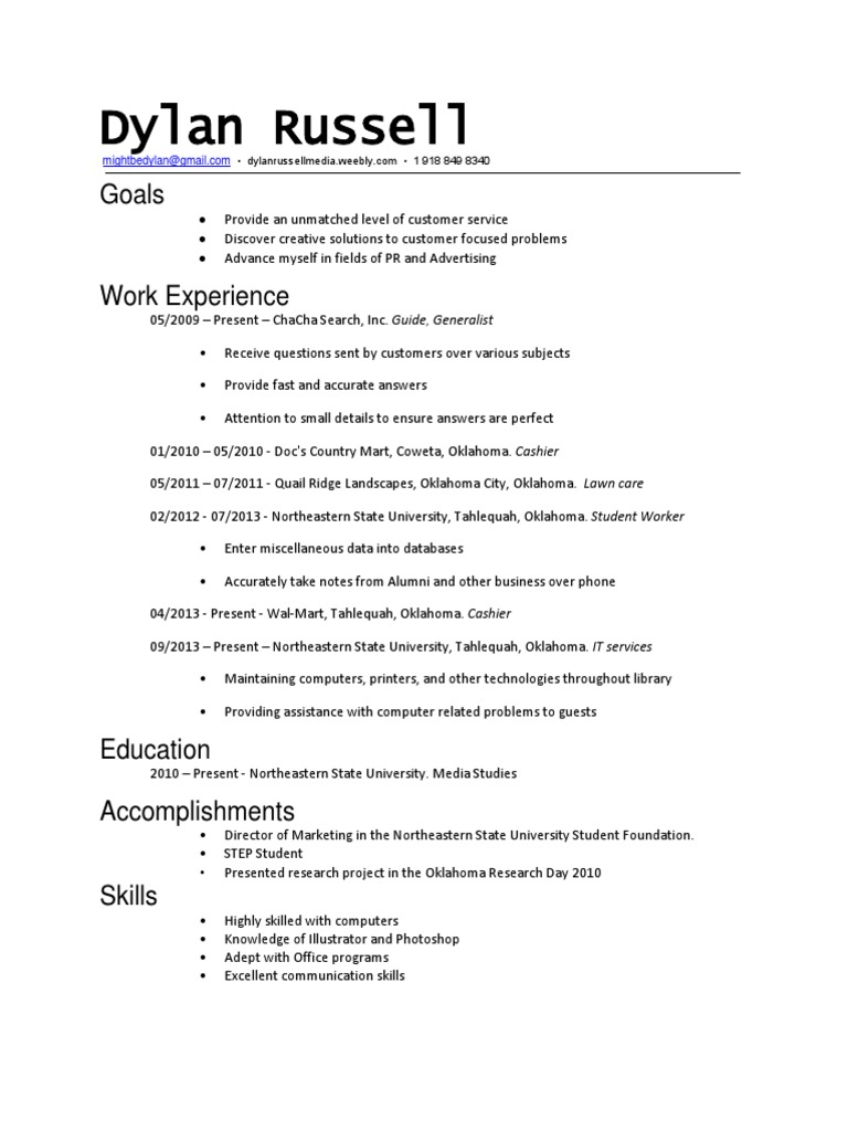 Russell Dylan Resume | PDF