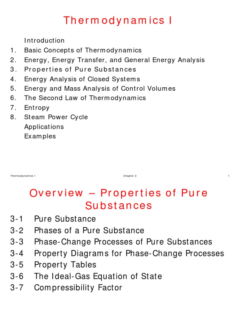 Thermodynamics 1 - Properties of Pure Substances | PDF | Phase (Matter ...