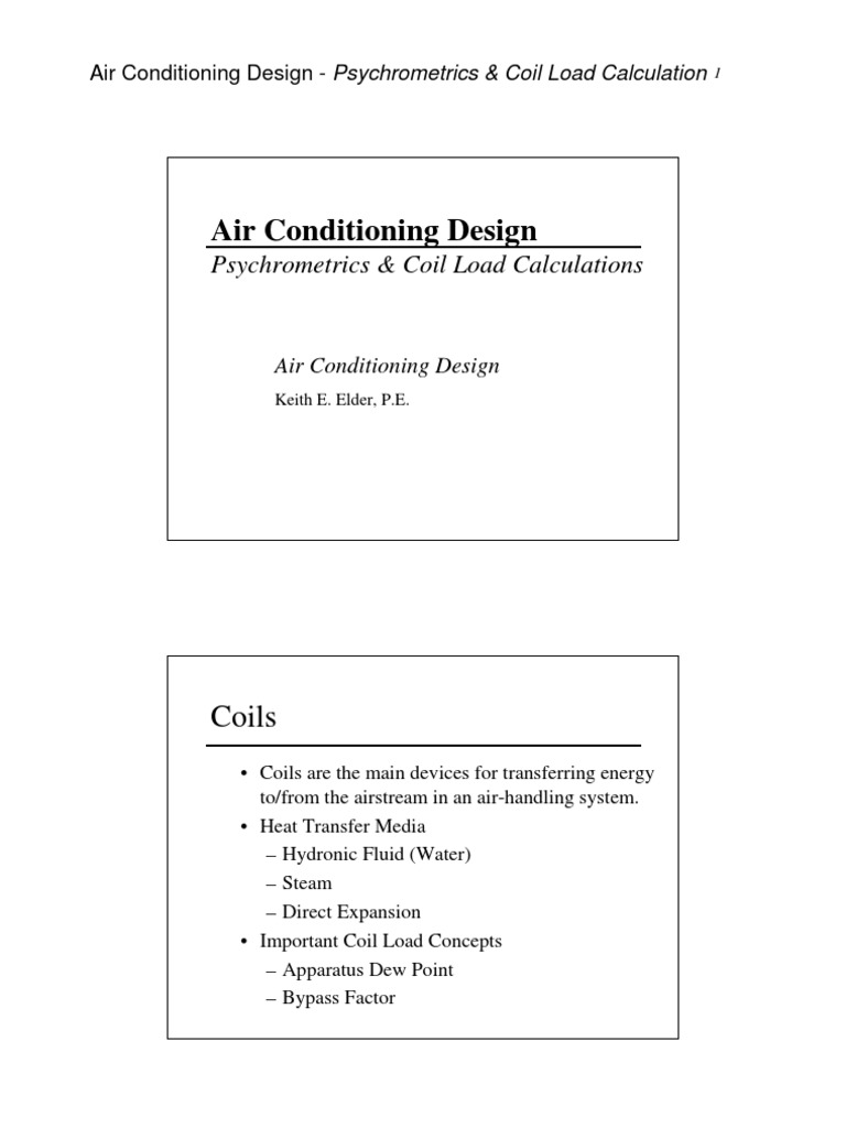 Air Conditioning Coil Load Calculation | PDF | Air Conditioning ...