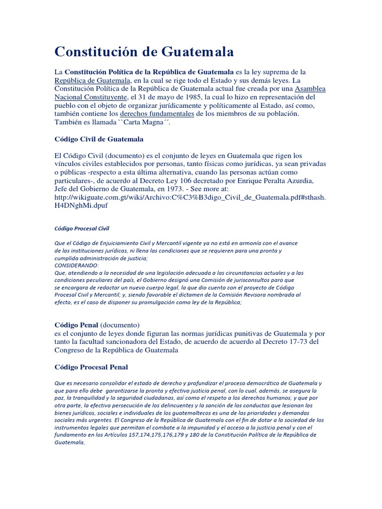 Constitución de Guatemala | PDF | Ley procesal | Guatemala
