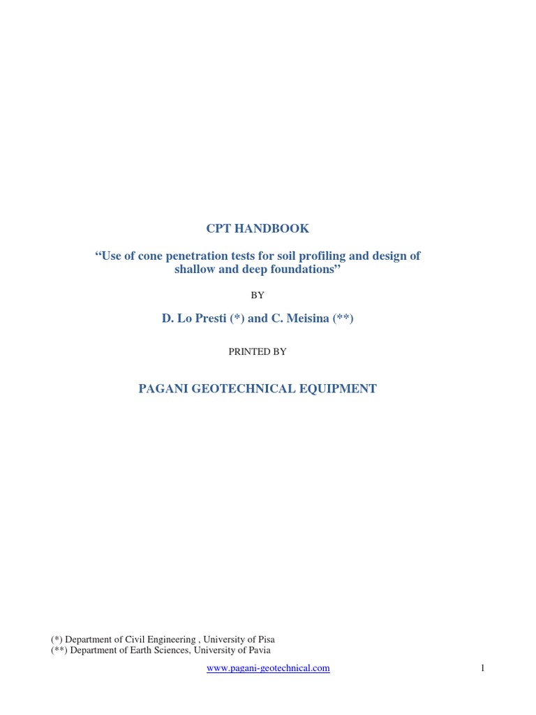 CPT Handbook | PDF | Drilling Rig | Science