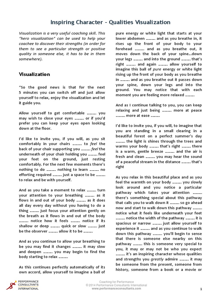 Inspiring Character Qualities Visualization | PDF