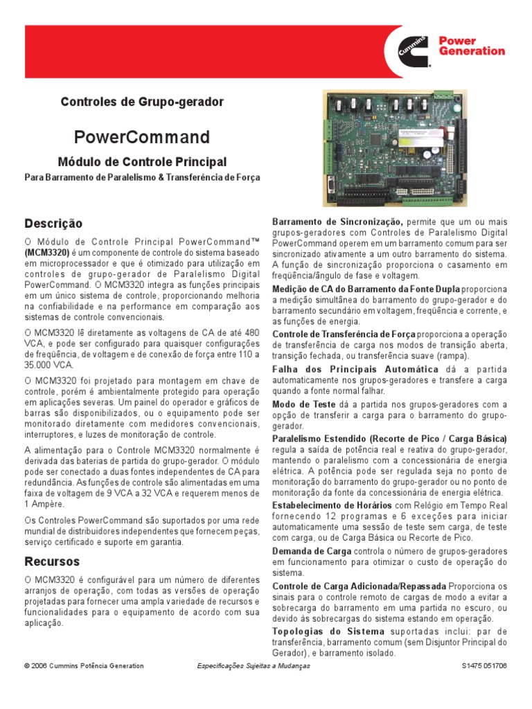 Spec Sheet - MCM3320 | PDF | Tempo | Interface de usuário