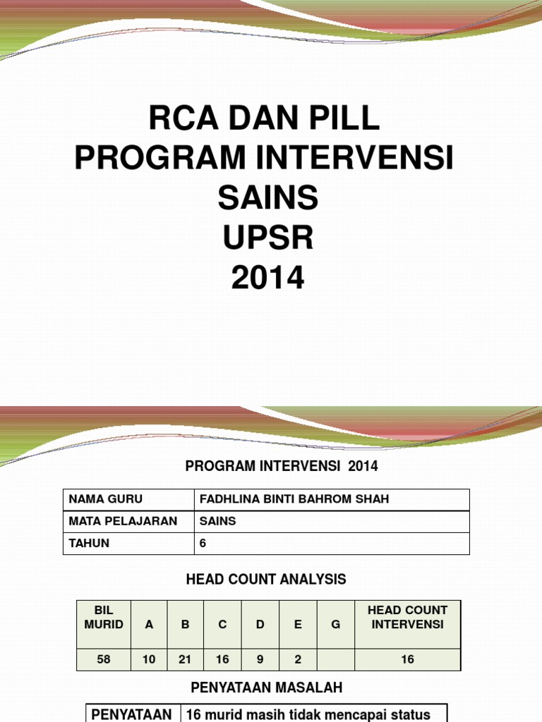 Rca & Pill Pi Upsr Sains | PDF
