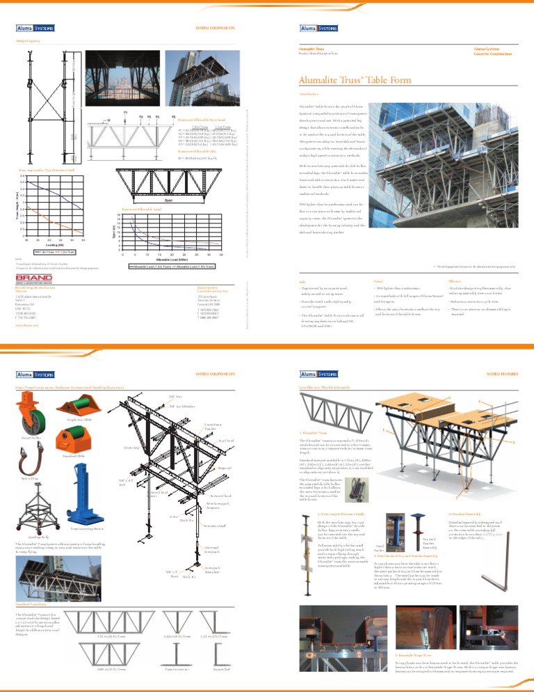 Alum A Lite Truss Product Sheet | PDF | Truss | Building Engineering