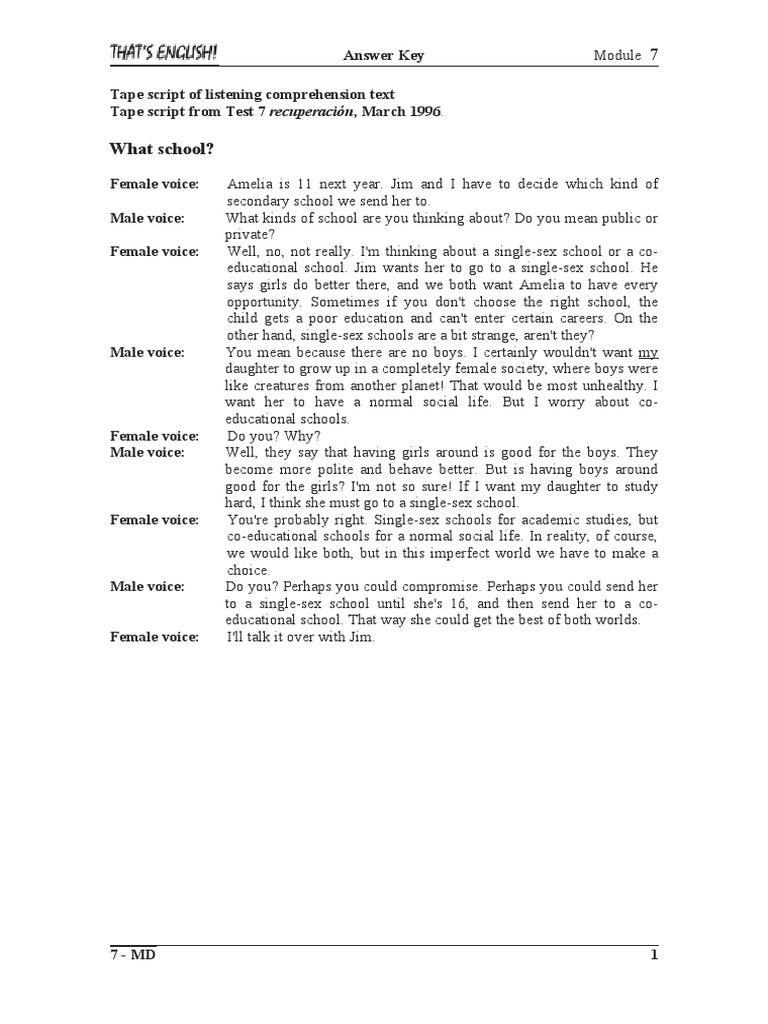 Solucionario Examen Modulo 7 | PDF | Further Education