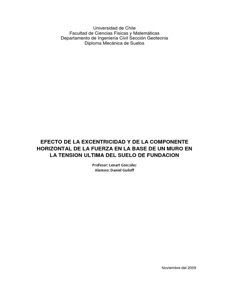 Efecto de la excentricidad y componente horizontal de la fuerza en la ...