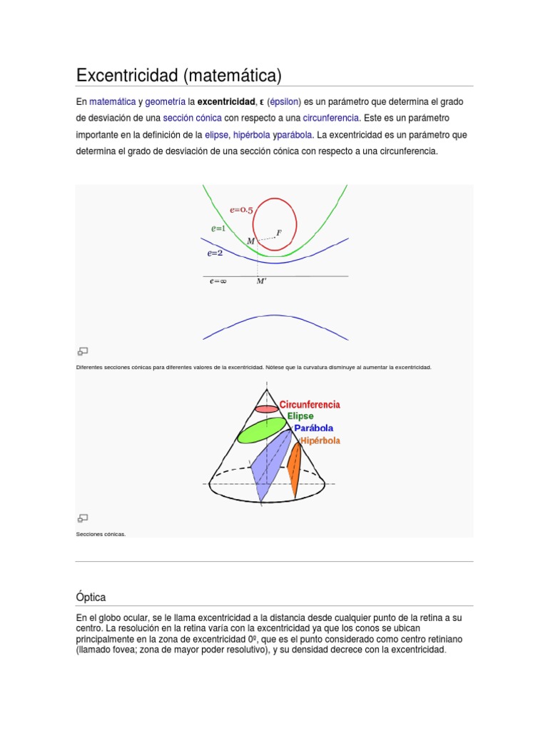 Excentricidad | PDF | Orbita | Elipse