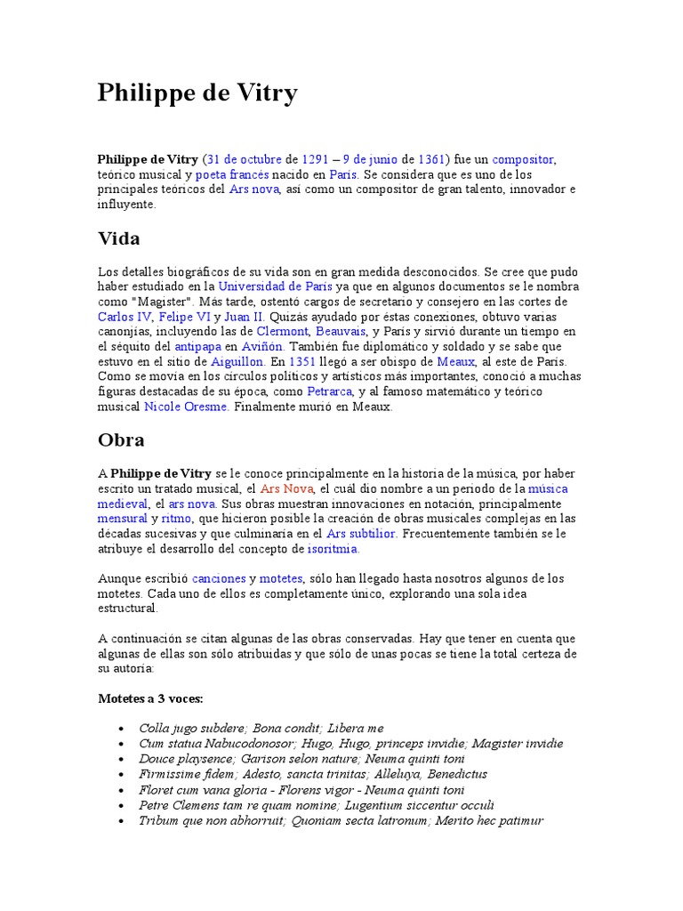 09-Philippe de Vitry | PDF | Compositores | Música