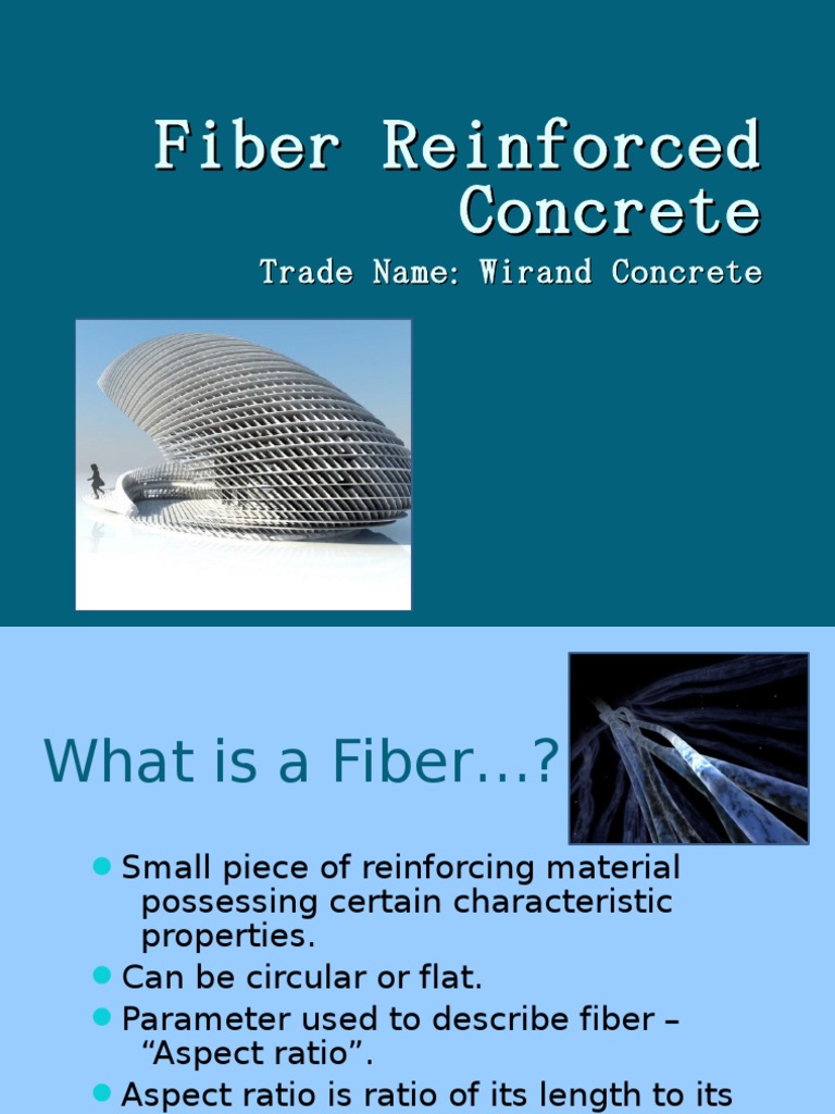 Fiber Reinforced Concrete Overview | PDF | Concrete | Chemistry
